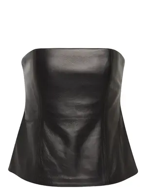 CO CO Essentials Leather Bustier Top