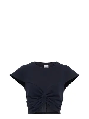 Isabel Marant Zineae Cotton Jersey Crop Top - Black