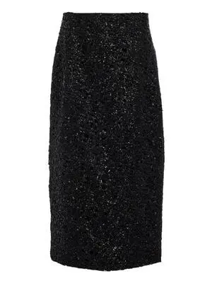 THE ROW Boucle Wool Maxi Skirt - Black