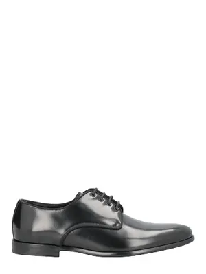 Dolce & Gabbana Lace-Up Calfskin Derby Shoes Grey