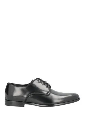 Dolce & Gabbana Lace-Up Calfskin Derby Shoes Lead