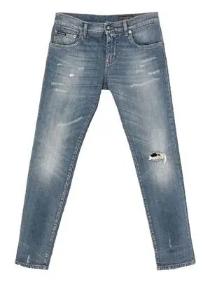 DOLCE & GABBANA Cotton-Blend Tapered Jeans With Calfskin Detail