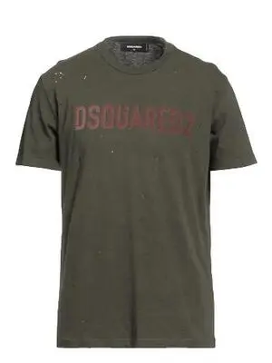 Dsquared2 Man T-shirt Camel Size Xs Cotton Green