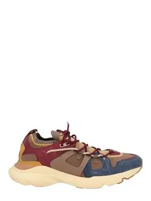TOD'S Leather And Textile Sneakers - Burgundy