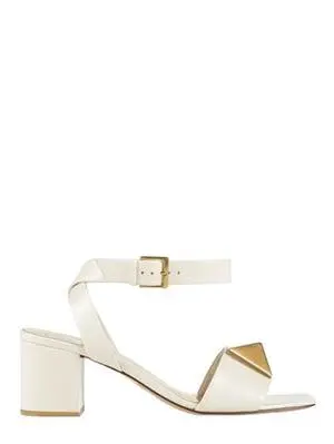 Valentino Garavani VALENTINO GARAVANI Studded Leather Sandals White