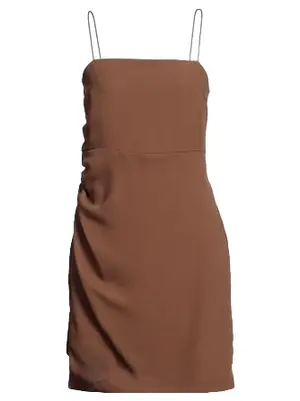 MERCI Mini Asymmetric Dress Brown