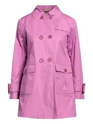 Herno Shell Trench Coat With Brand Logo Pink