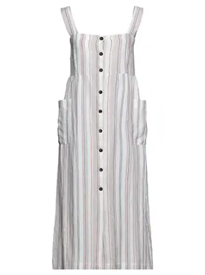 Giuliva Heritage GIULIVA HERITAGE Striped Linen Midi Shirt Dress White
