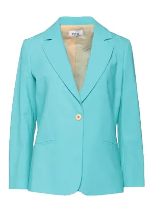NIU NIŪ Single-Breasted Blazer Turquoise