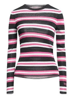 Valentino Garavani Striped Knit Sweater Purple