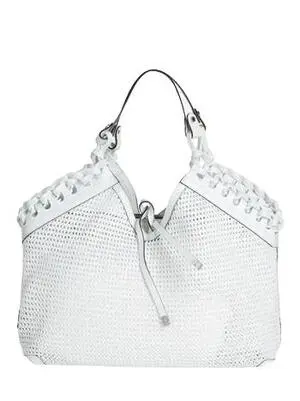 GIANNI CHIARINI Perforated Leather Shopper With Detachable Pouch White