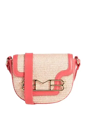 MY BEST BAG FIRENZE Saddle Cross-body Bag With Raffia Blush