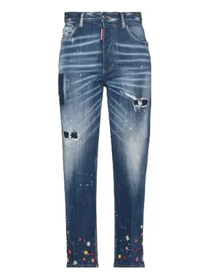 Dsquared2 Straight-leg Jeans With Appliqués - Blue