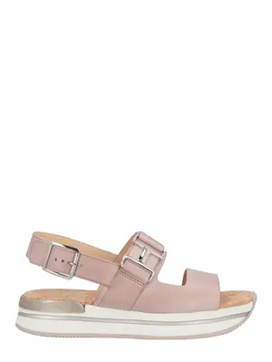 Hogan Soft Leather Sandals Pink