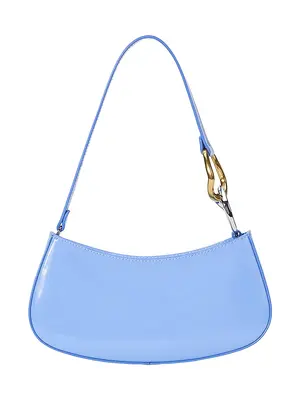 Staud STAUD Ollie Leather Shoulder Bag Blue Hydrangea