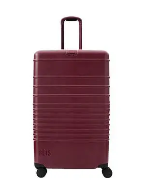 BEIS Béis Large Check-In Roller Suitcase In Burgundy