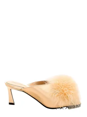 Saint Laurent Blanco 60 Mule - Soft Nude