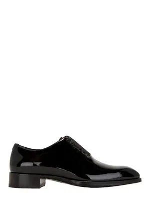 TOM FORD Patent Lace Up - Black