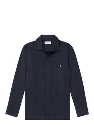 Mr P. Cotton-flannel Shirt Jacket - Blue