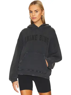 ANINE BING Harvey Sweatshirt - Dark Washed Black