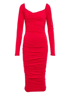 Velvet By Graham & Spencer Gauzy Whisper Jersey Midi Dress - Red