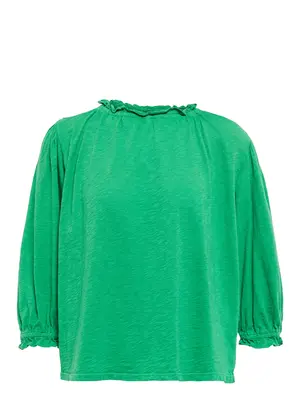 VELVET BY GRAHAM & SPENCER Velvet Ruffled Cotton Top