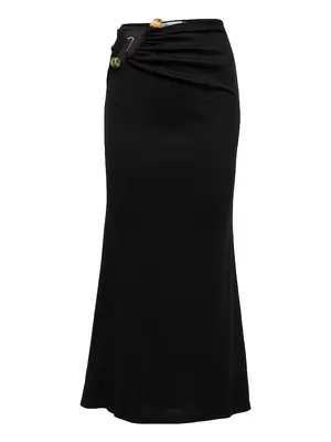 Christopher Esber Christopher Esber Embellished Cutout Jersey Maxi Skirt Black
