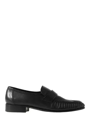 THE ROW Leather Loafers Black