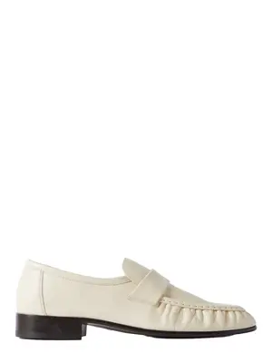 THE ROW Leather Loafers Cream