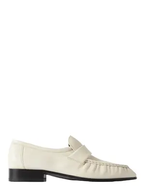 THE ROW Leather Loafers Ivory