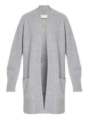 Vince Vince Cashmere Shawl-Collar Open-Front Cardigan Gray