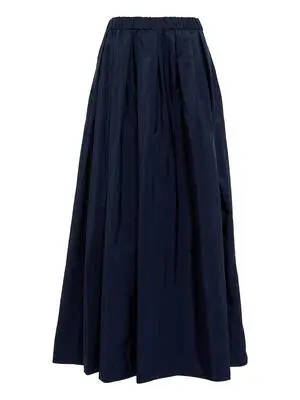 Max Mara S Max Mara Taffeta Pleated Maxi Skirt Blue