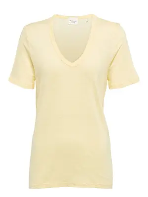 MARANT ETOILE Kranger Linen Jersey T-shirt - Yellow