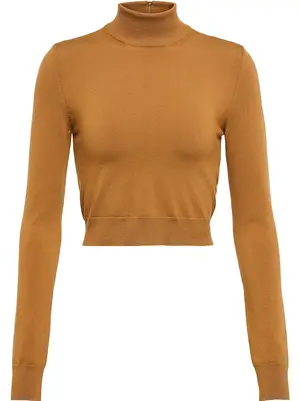 Max Mara Balbo Cropped Wool-blend Sweater - Beige