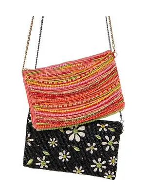 Mary Frances Beaded Crossbody Phone Bag - Ditzy Daisy