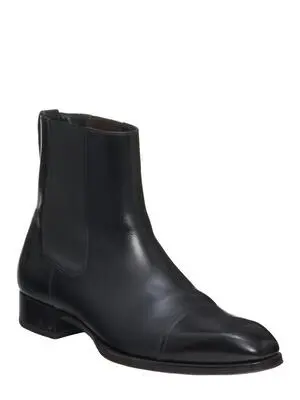 TOM FORD Elkan Cap Toe Chelsea Boot - Black