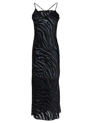 Topshop Animal Print Maxi Dress - Black