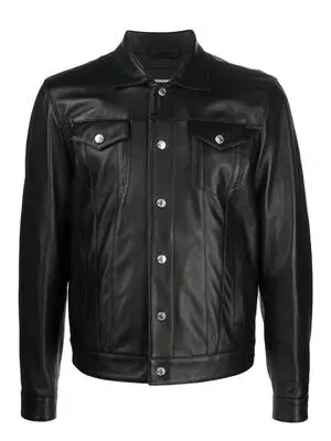 Dsquared2 Button-up Leather Shirt - Black