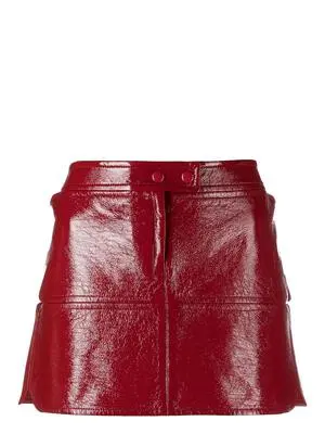 COURREGES Faux-leather Patent Miniskirt - Red