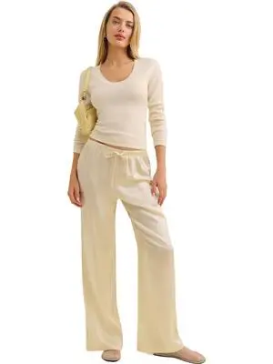 REFORMATION Olina Silk Pant - Ivory