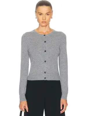 NILI LOTAN March Cashmere Cardigan - Medium Grey Melange