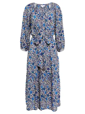 Velvet By Graham & Spencer Maddy Floral Midi Dress - Blue