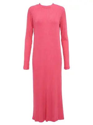 Velvet By Graham & Spencer Ember Ribbed-knit Midi Dress - Pink