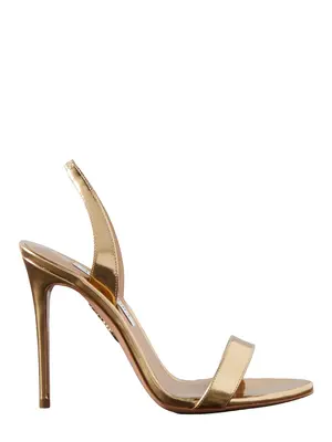 AQUAZZURA So Nude 105 Mirrored-leather Slingback Sandals - Gold