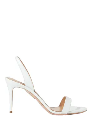 AQUAZZURA So Nude 85 Leather Slingback Sandals - White