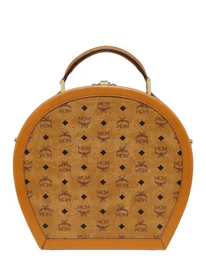 Mcm Visetos Hat Box - Cognac