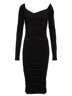 Velvet By Graham & Spencer Tori Cotton-blend Jersey Midi Dress - Black