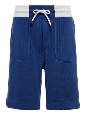 Brunello Cucinelli Cotton Bermuda Shorts - Blue