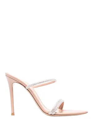 GIANVITO ROSSI Cannes 105mm Suede Sandals - Neutrals