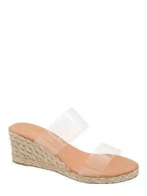Andre Assous Nori Wedge Sandal - Clear/ Gold
